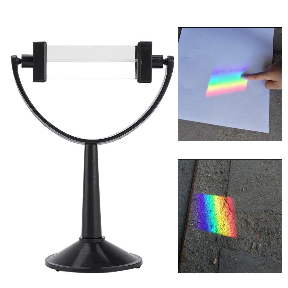 Optical Glass Triangular Prism with Stand for Light Spectrum Physics ...