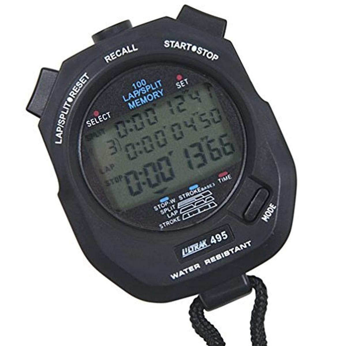 Ultrak 100 Lap Memory Timer Black - High-performance sports stopwatch ...