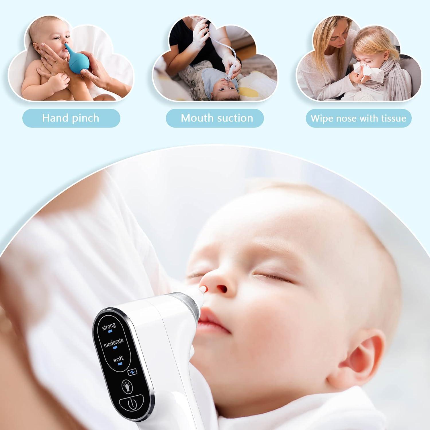 Electric Baby Nasal Aspirator & Ear Wax Remover - Rechargeable & Gentle ...