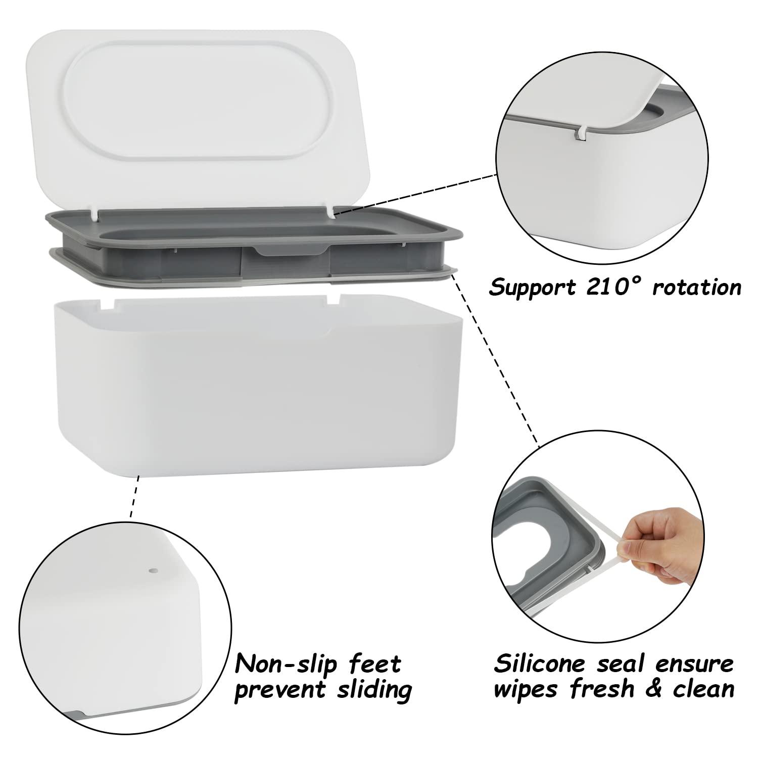 Portable Wipes Dispenser with 2 Cases | Baby & Adult Wipe Holder ...