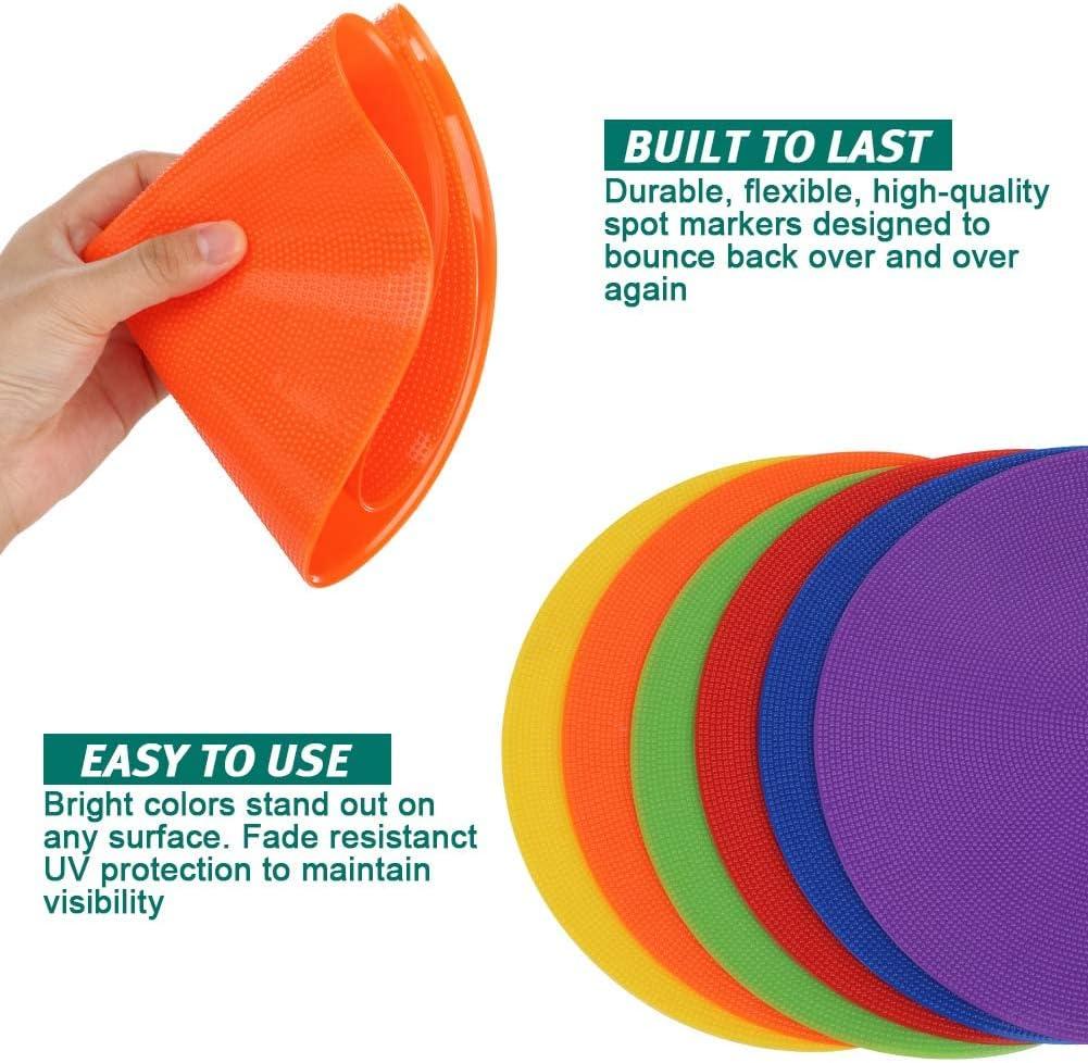 UQXY 10 Inch Non Slip Rubber Spot Markers - 18PCS for Sports Training ...