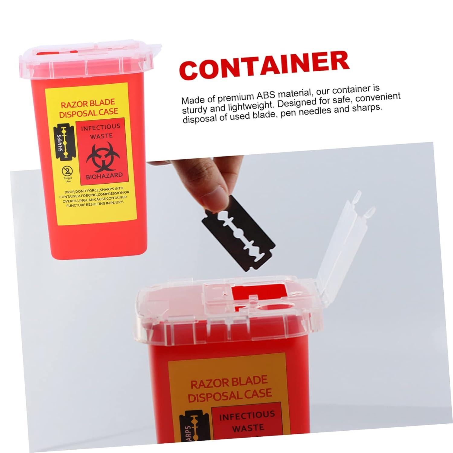 Gleavi 5 STK Razor Blade Disposal Container - Safe Waste Holder for ...