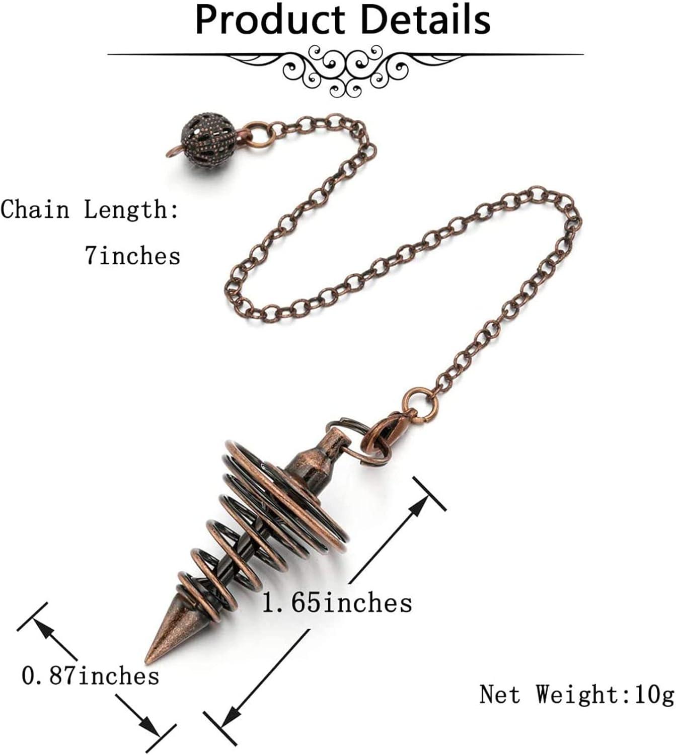 Jikekiroto Gilded Metal Pendulum Set - 2 Esoteric Spiral Pendulums with ...