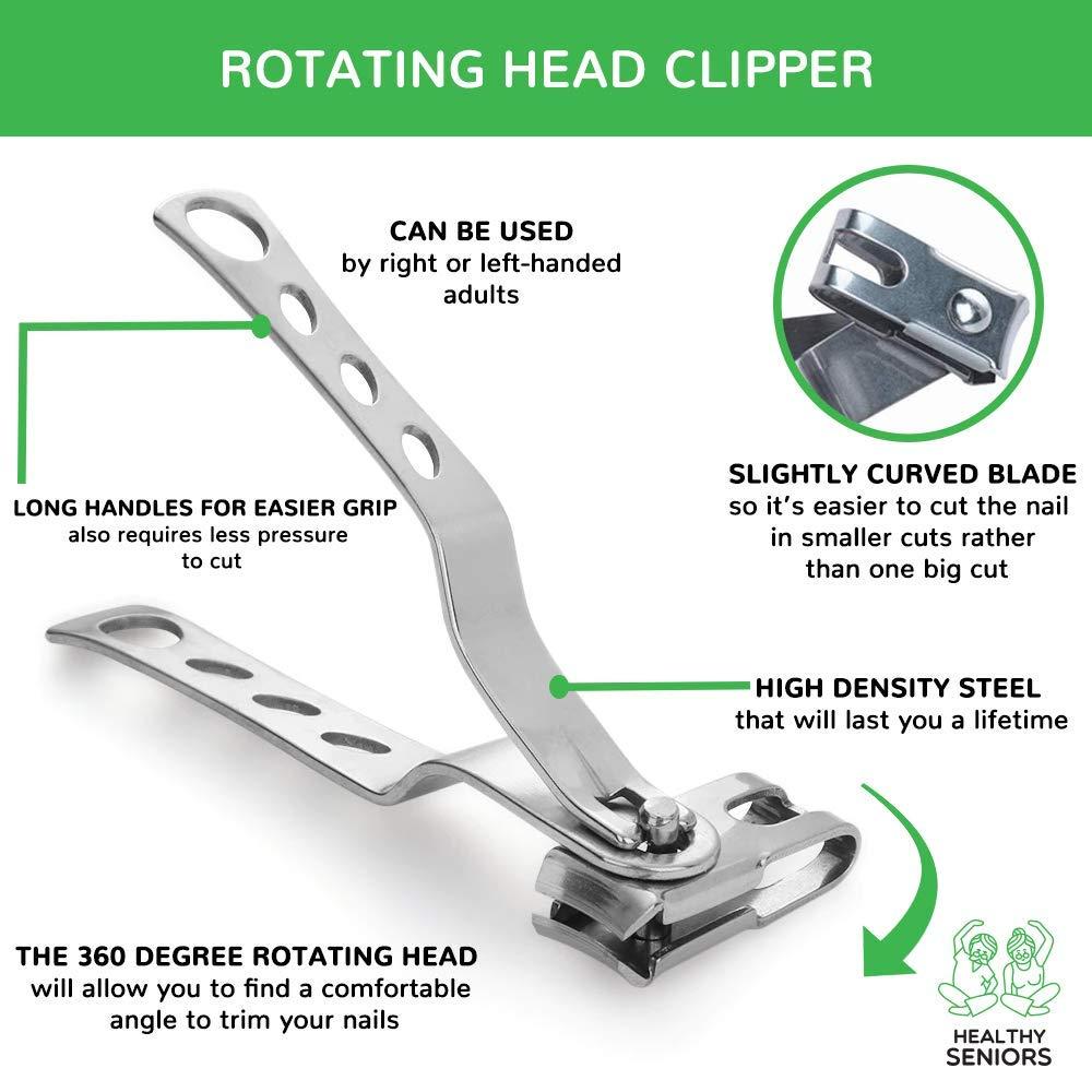 Healthy Seniors Nail Clipper Set - Thick Nail Solution for Diabetics ...