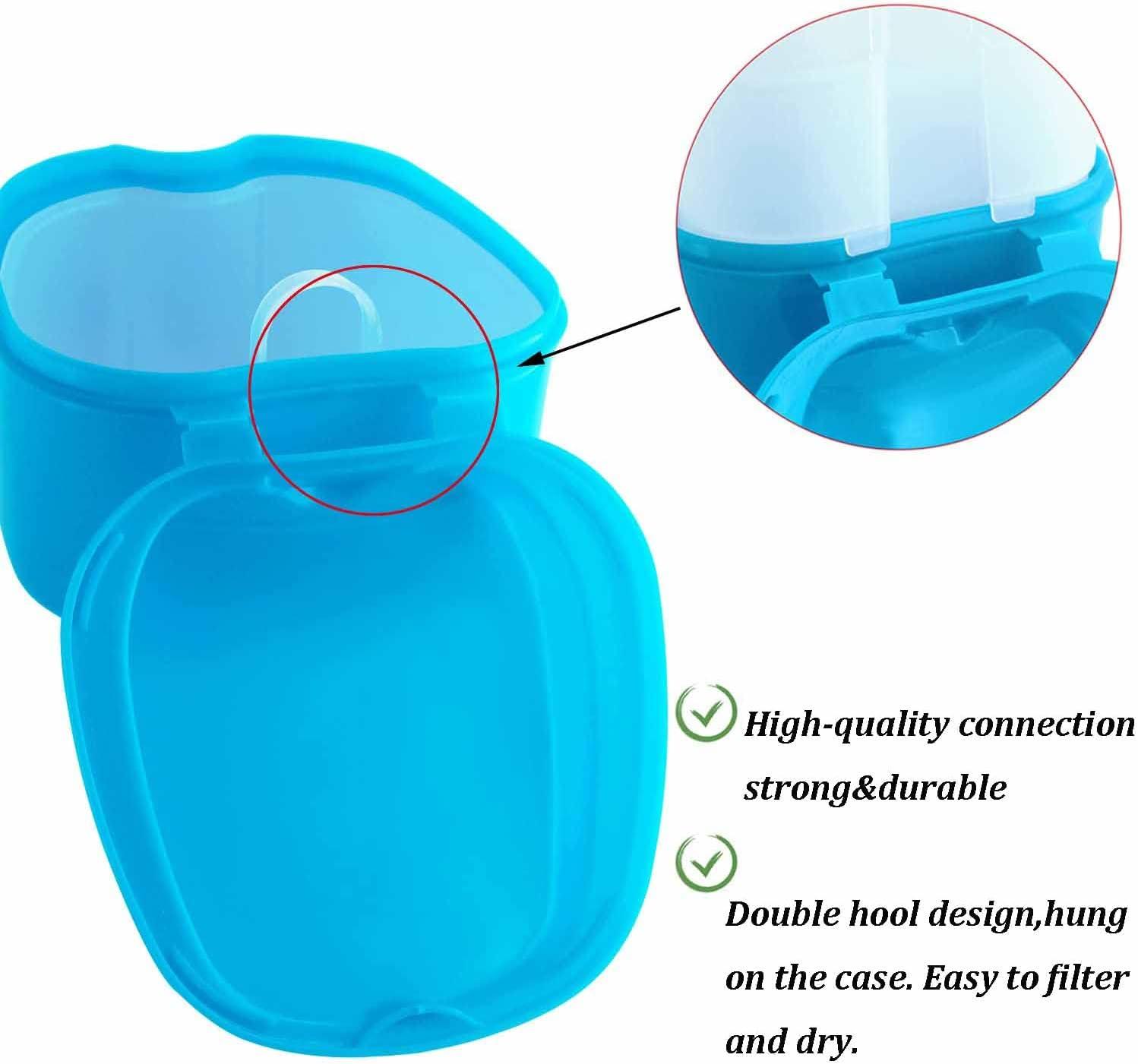 Denture Bath Case Orthodontic Dental Retainer Box Plastic False Teeth ...