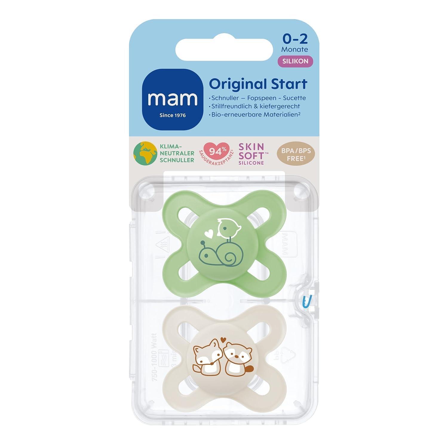 MAM Start Schnuller 2 Set for Newborns | Eco-Friendly Silicone ...