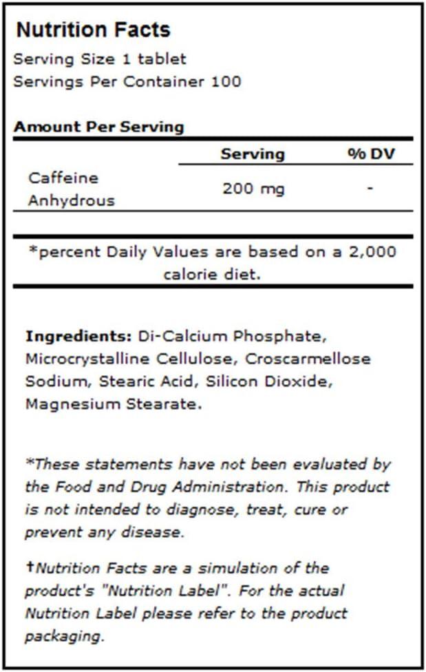 4ever Fit Caffeine 200MG (100 Tablets) - Boost Energy & Focus ...