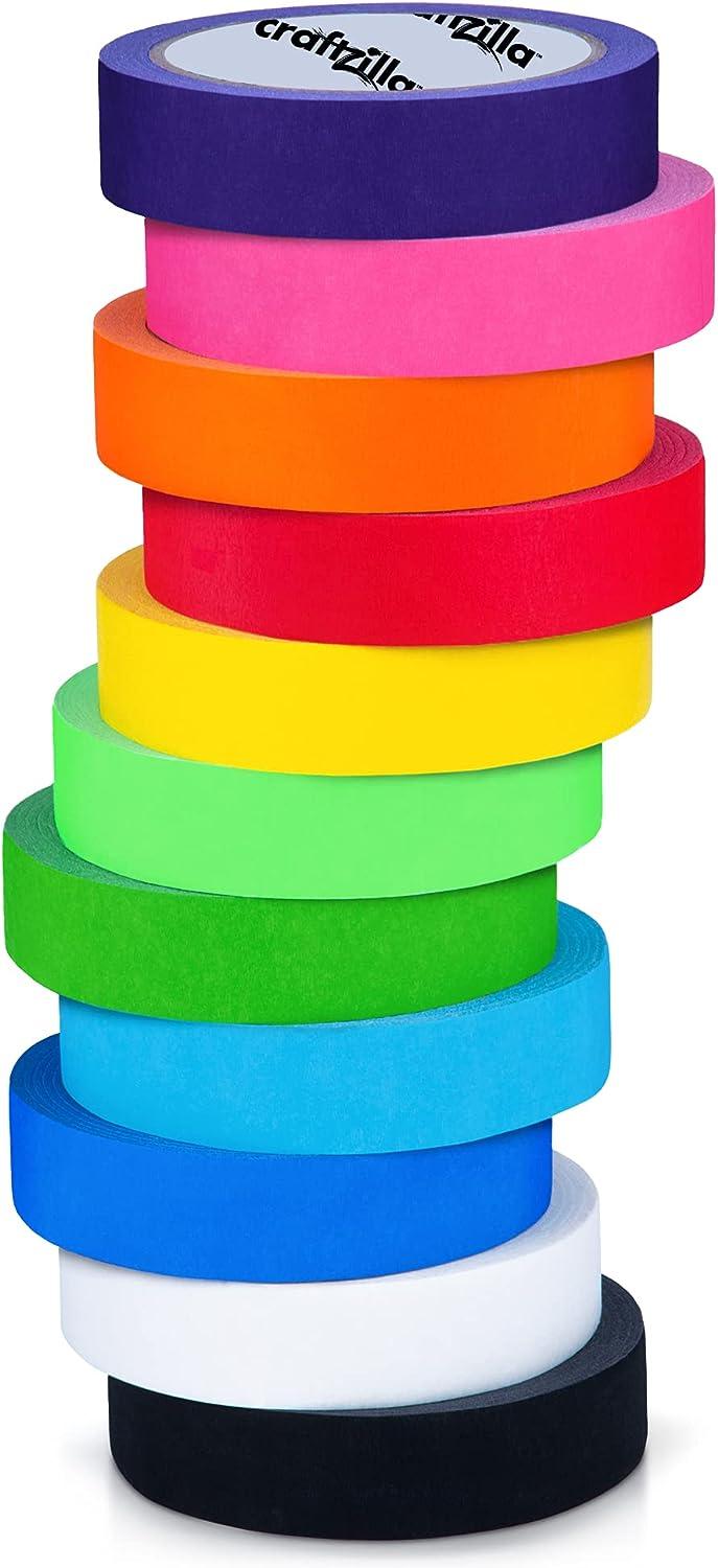 Craftzilla Colored Masking Tape Set - 11 Rolls, 825 Feet - Rainbow ...