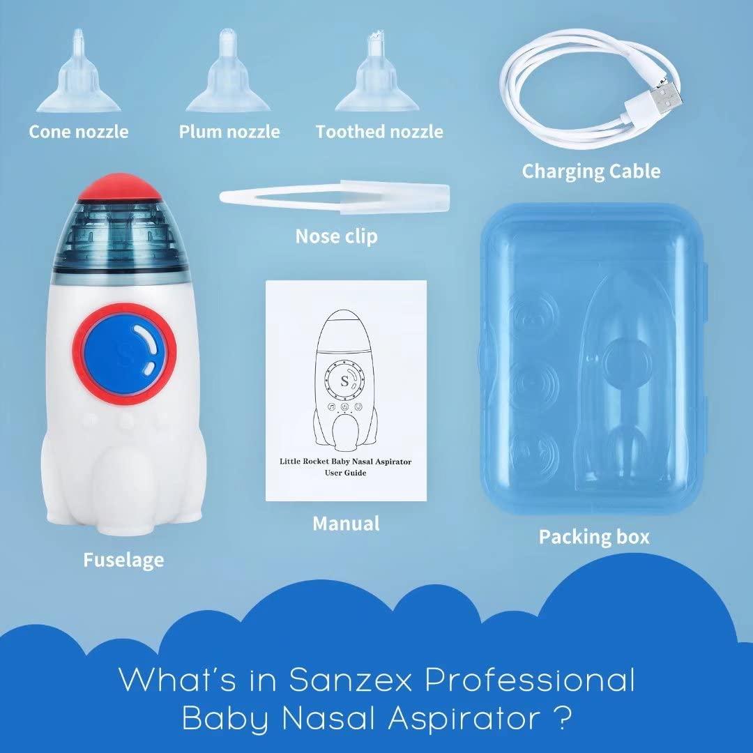 Electric Baby Nasal Aspirator - Rechargeable Snot Remover with 3 ...