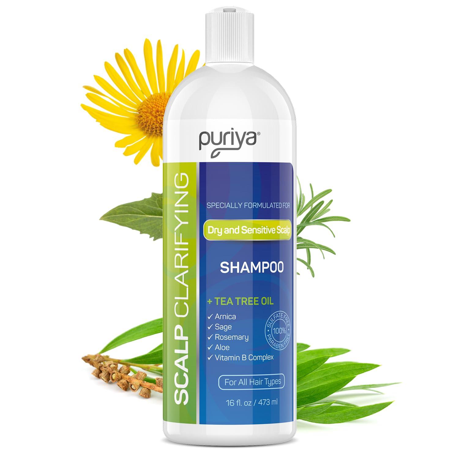 Puriya Tea Tree Shampoo 16 oz - Sulfate-Free Shampoo for Dry & Itchy ...