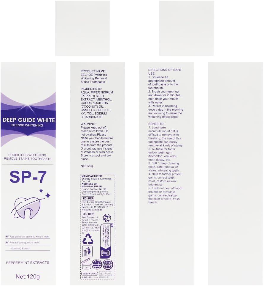 Probiotic Toothpaste for Brightening & Stain Removal | Deep Clean Fresh ...