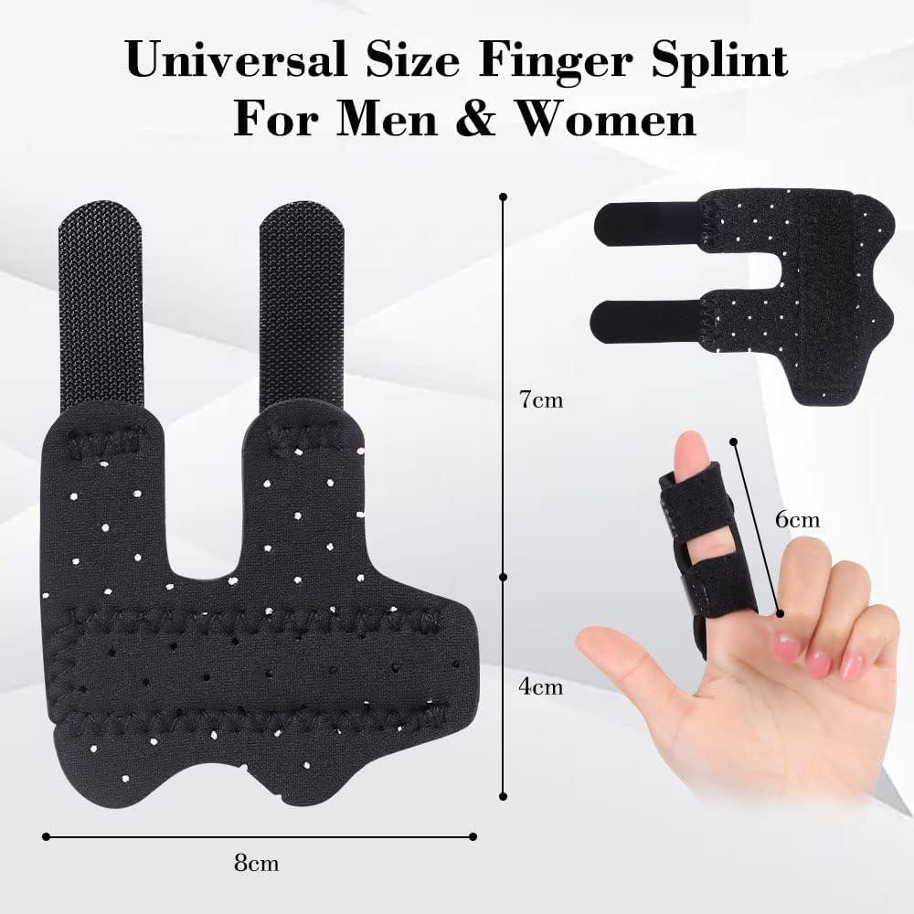 ACWOO Finger Splints 2 Pcs - Adjustable Fixing Belt, Metal Support ...