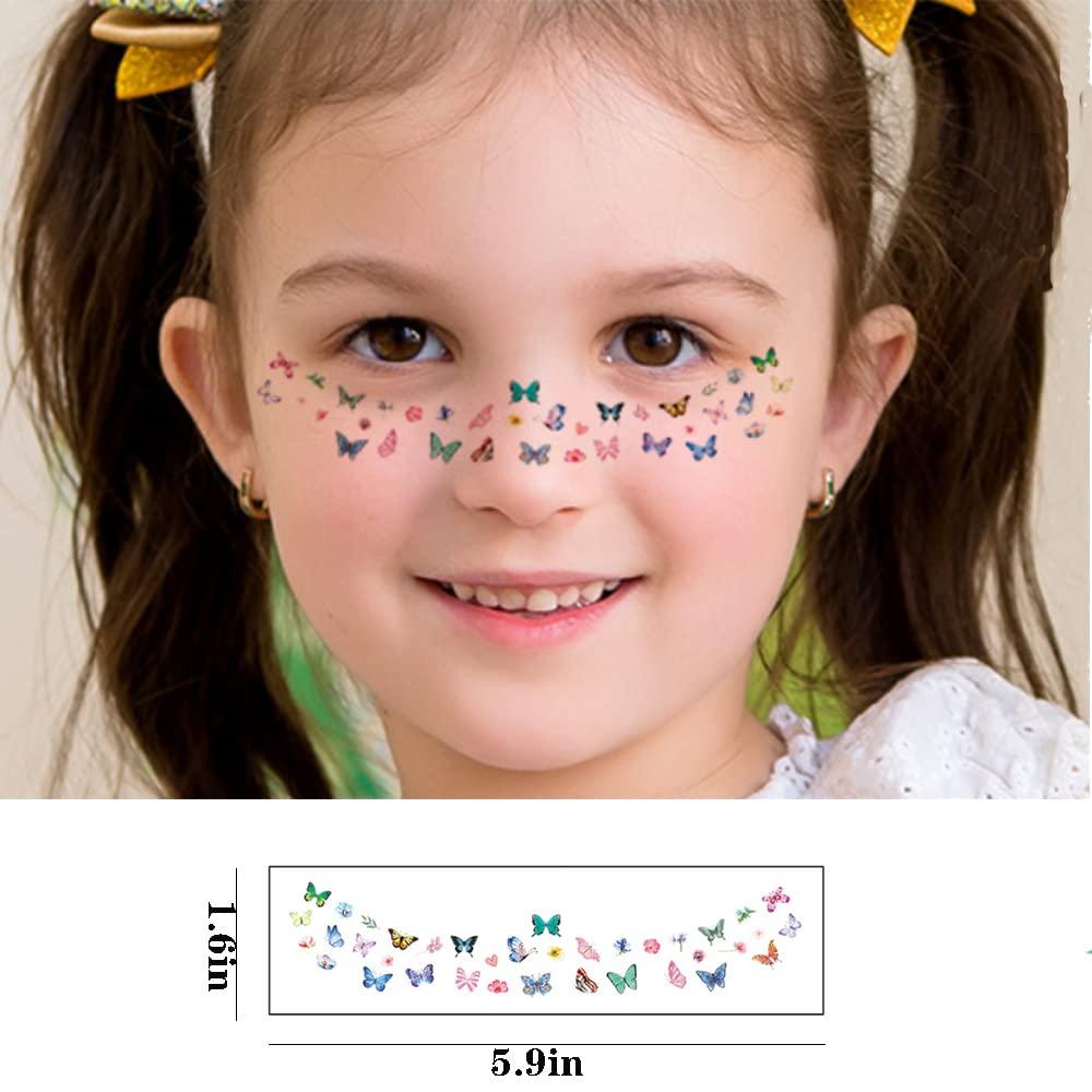 24Sheets Face Temporary Tattoo Stickers - Freckles, Butterfly, Fruit ...