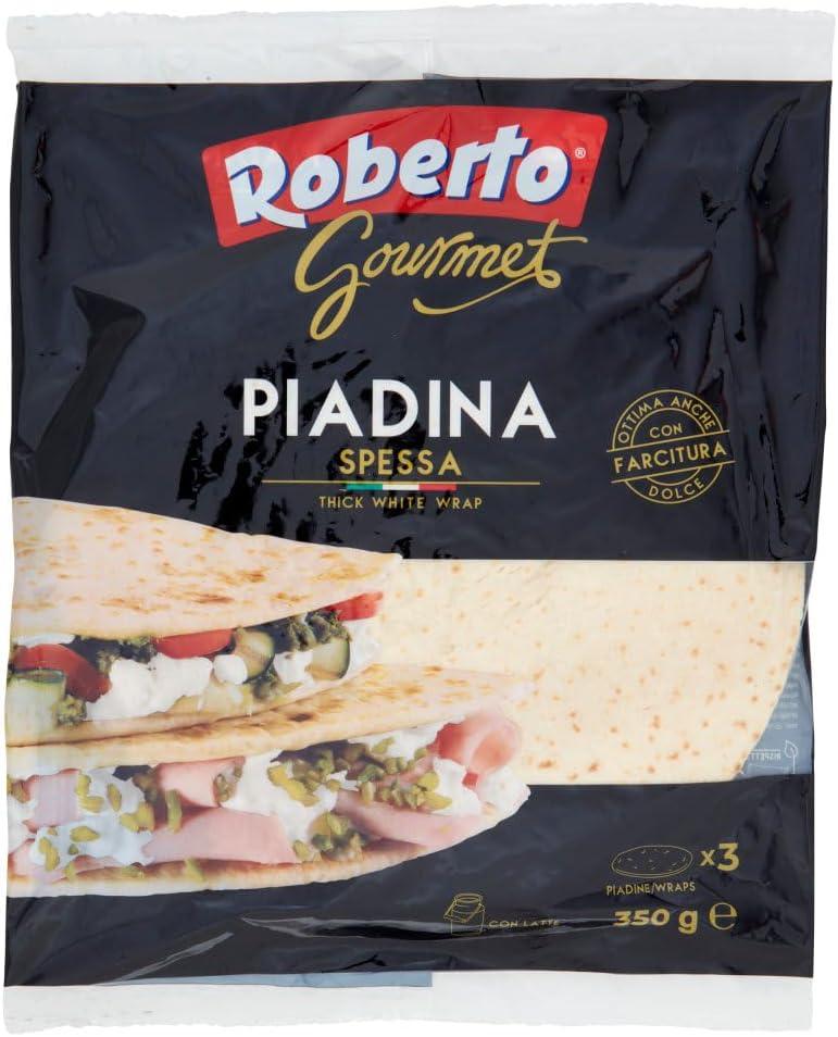 Roberto Gourmet Piadina Spessa Piadina Pack of 5 loaves 350 g each ...