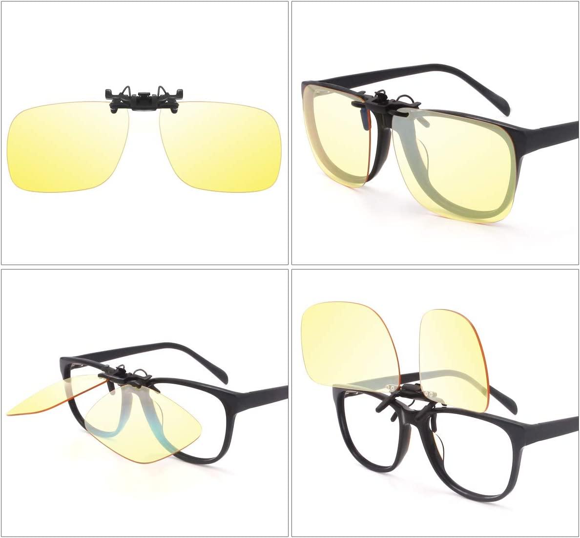 GAMEKING Square Blue Light Blocking Clip-on Computer Glasses Video ...