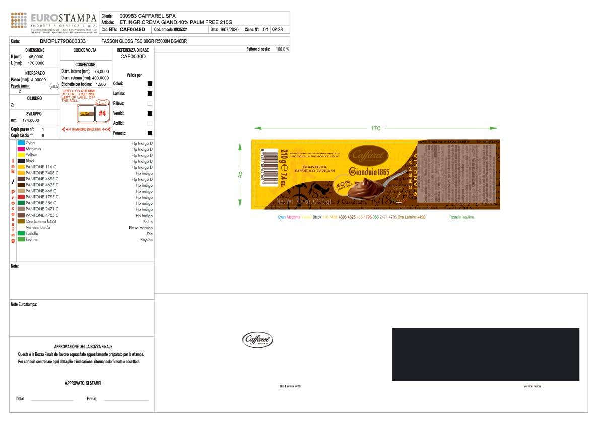 Caffarel Gianduia Cream Hazelnut Spread 210gr - Delicious Hazelnut ...