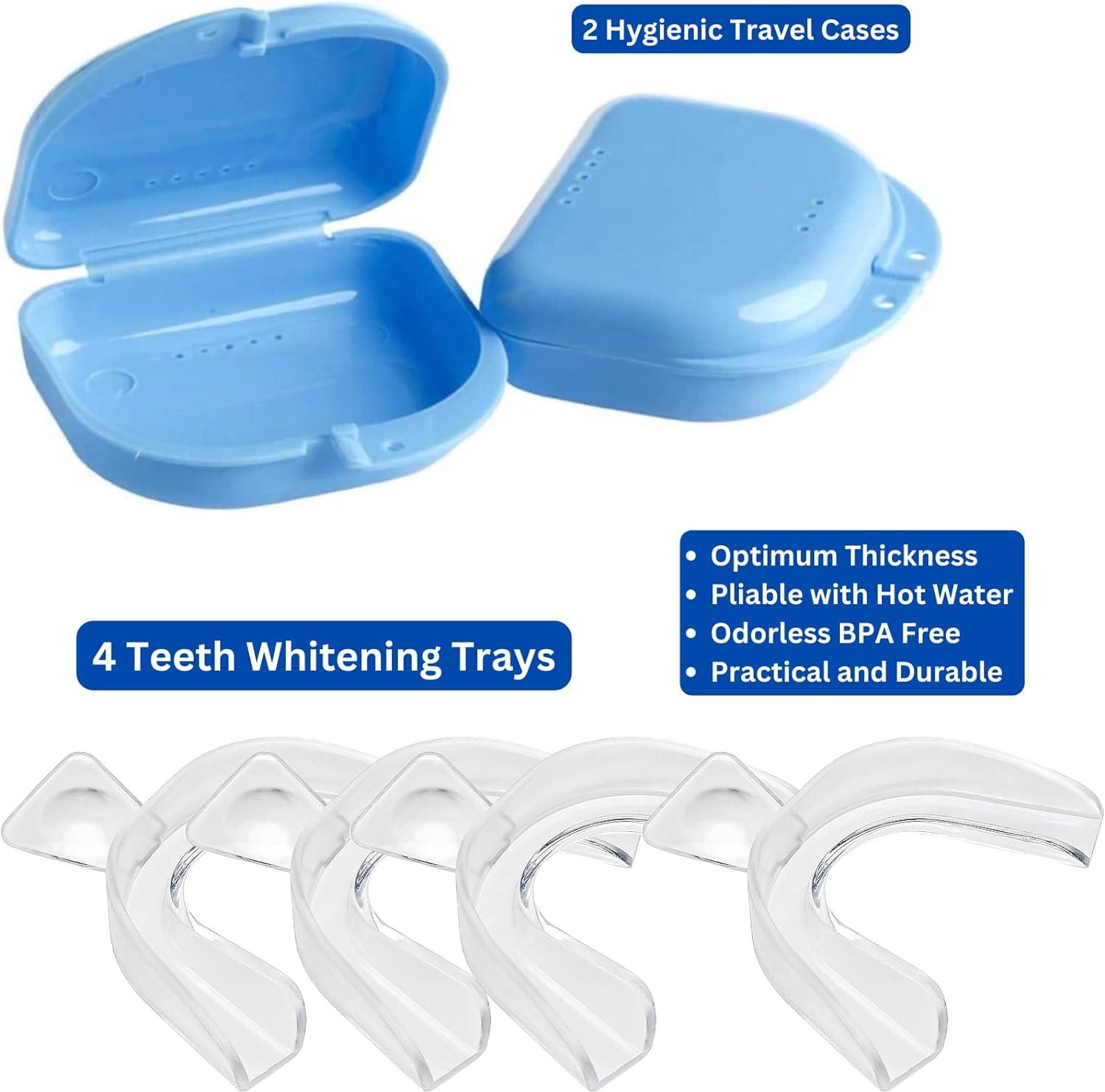 Teeth Whitening Trays 4 Pcs with Travel Cases | BPA-Free Moldable Mouth ...