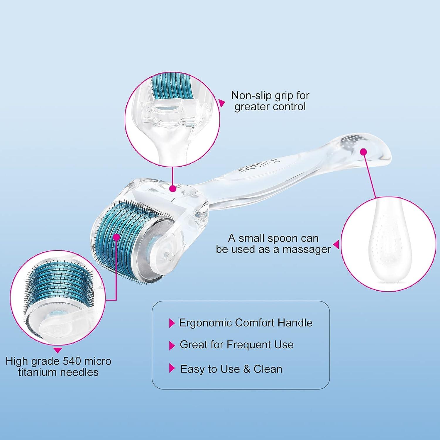 Professional Titanium Derma Roller for Hair, Beard Growth & Skin Care ...