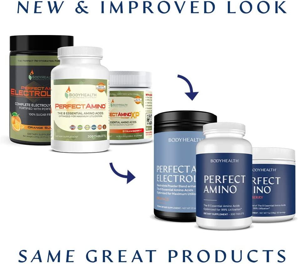 BodyHealth PerfectAmino XP Mixed Berry (120 Servings) Best Pre/Post Workout Recovery Drink, 8 ...