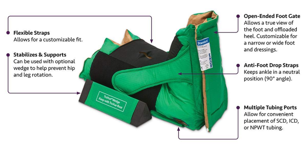 EHOB TruVue Heel Protector Wedge Boot - Standard Size, Calf Sizing 13 ...