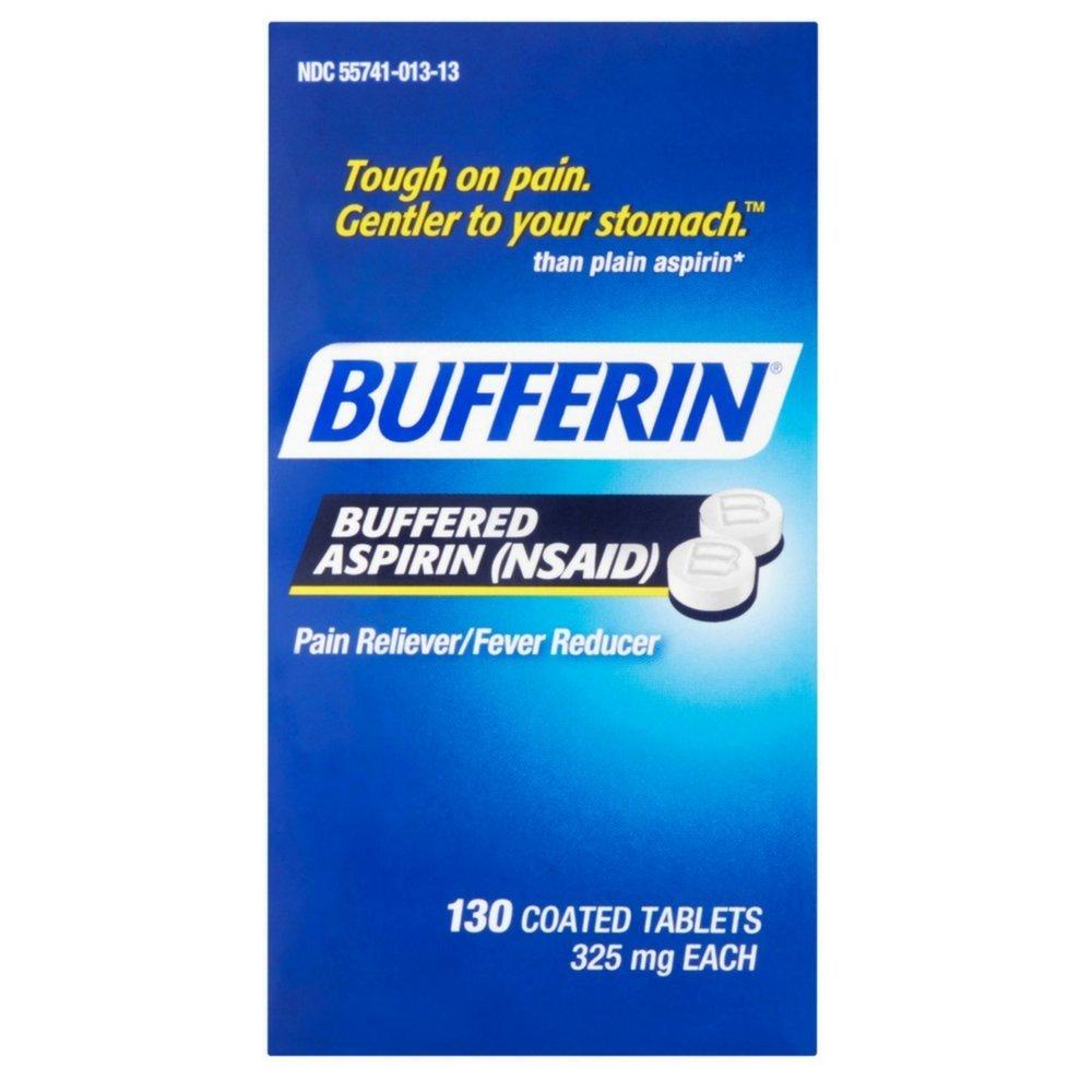 Bufferin Buffered Aspirin Coated Tablets 130 ea - Pain Reliever/Fever ...
