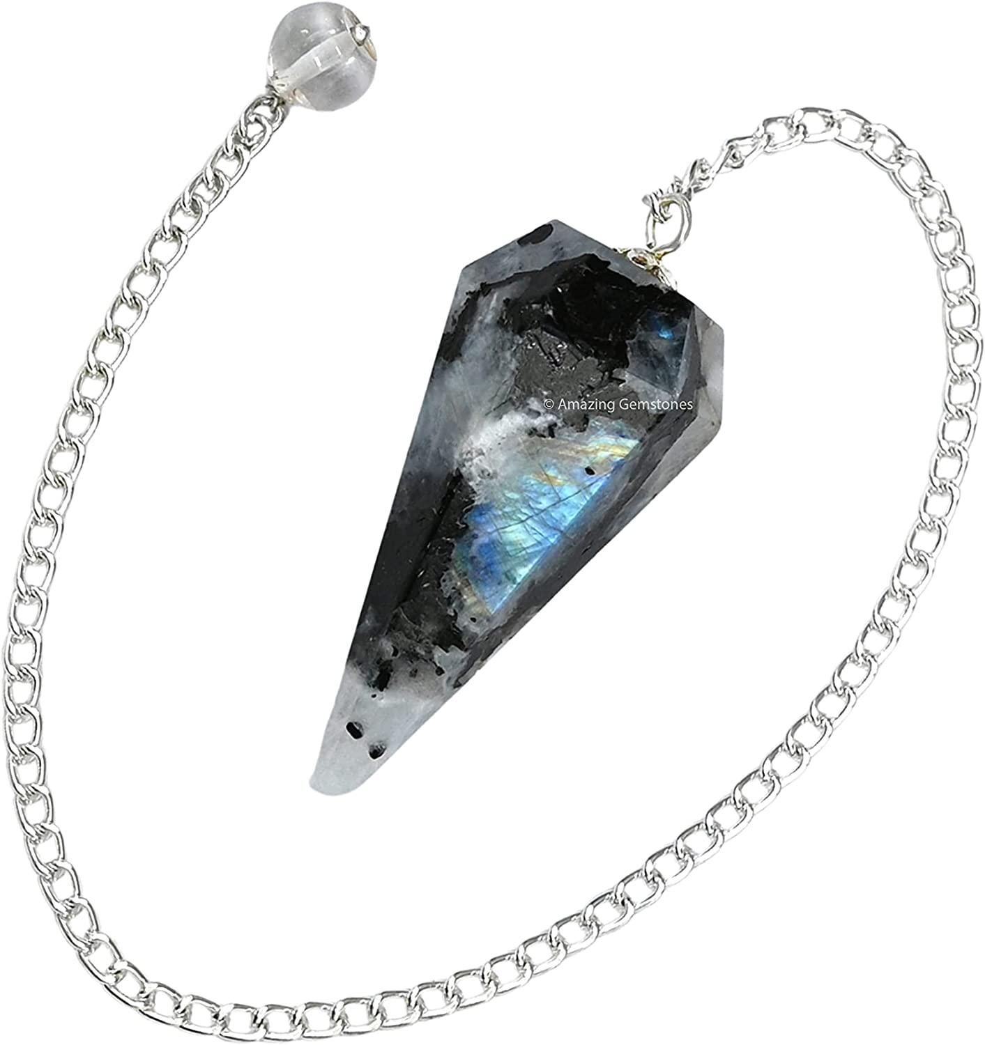 Crystal Pendulum for Divination - Dowsing Pendulum with Chakra Chain ...