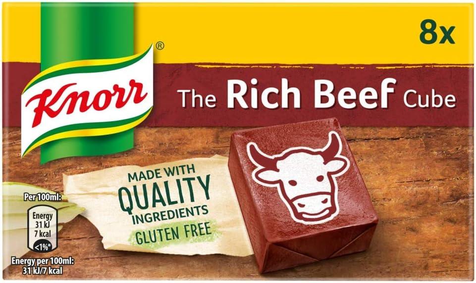 Knorr Rich Beef Stock Cubes 8 x 10g - Premium Flavor Enhancer for ...
