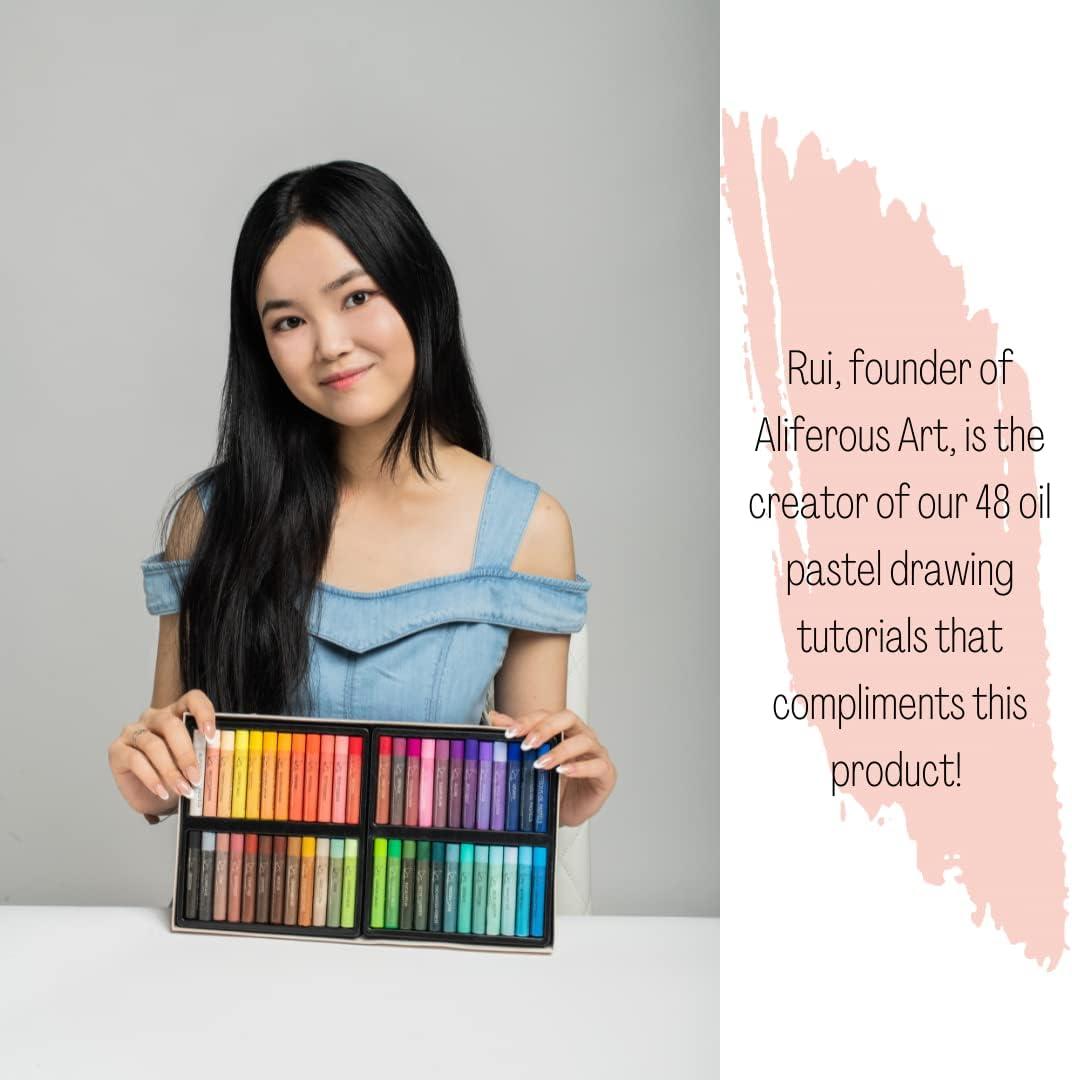 48-Piece Soft Oil Pastels Set - Professional Art Supplies for Drawing ...