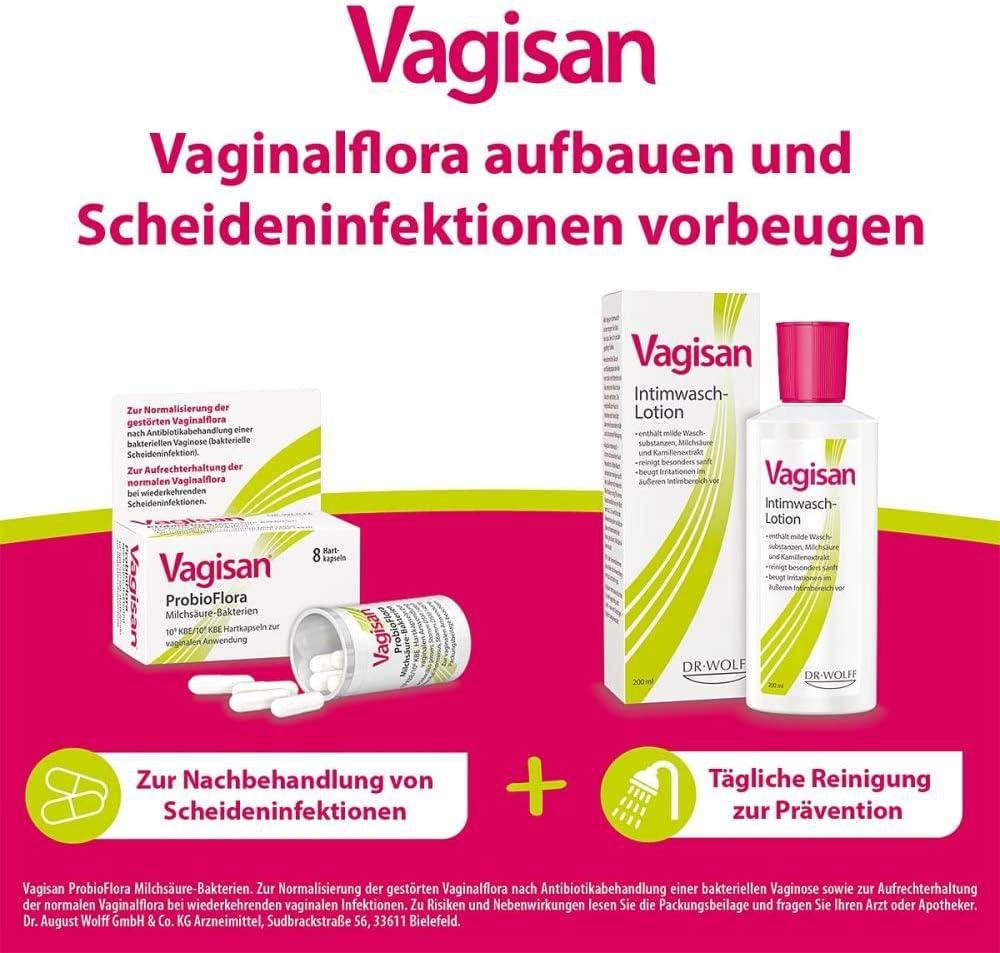 VAGISAN ProbioFlora Lactic Acid Bacteria Vaginal Capsules - 8 pcs | Trusted International ...