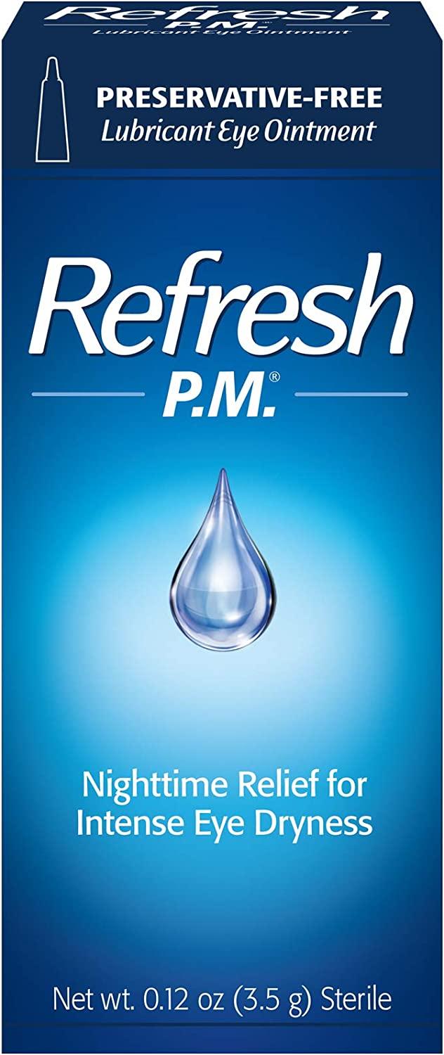 Refresh P.M. Lubricant Eye Ointment 0.12 Oz, Preservative-Free for ...