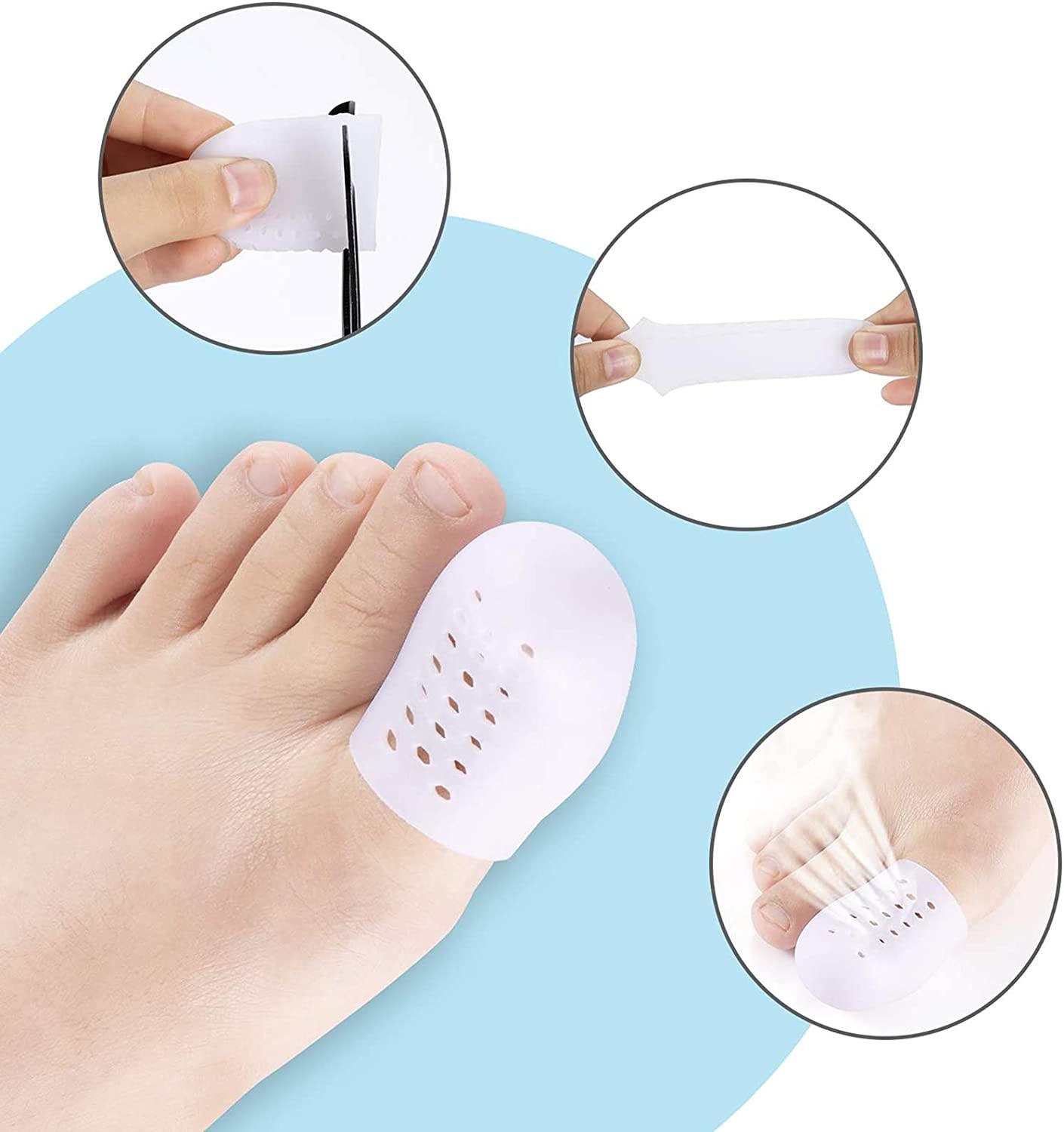 Breathable Gel Toe Cap Protector - 10PCS Silicone Sleeve for Toe Relief ...