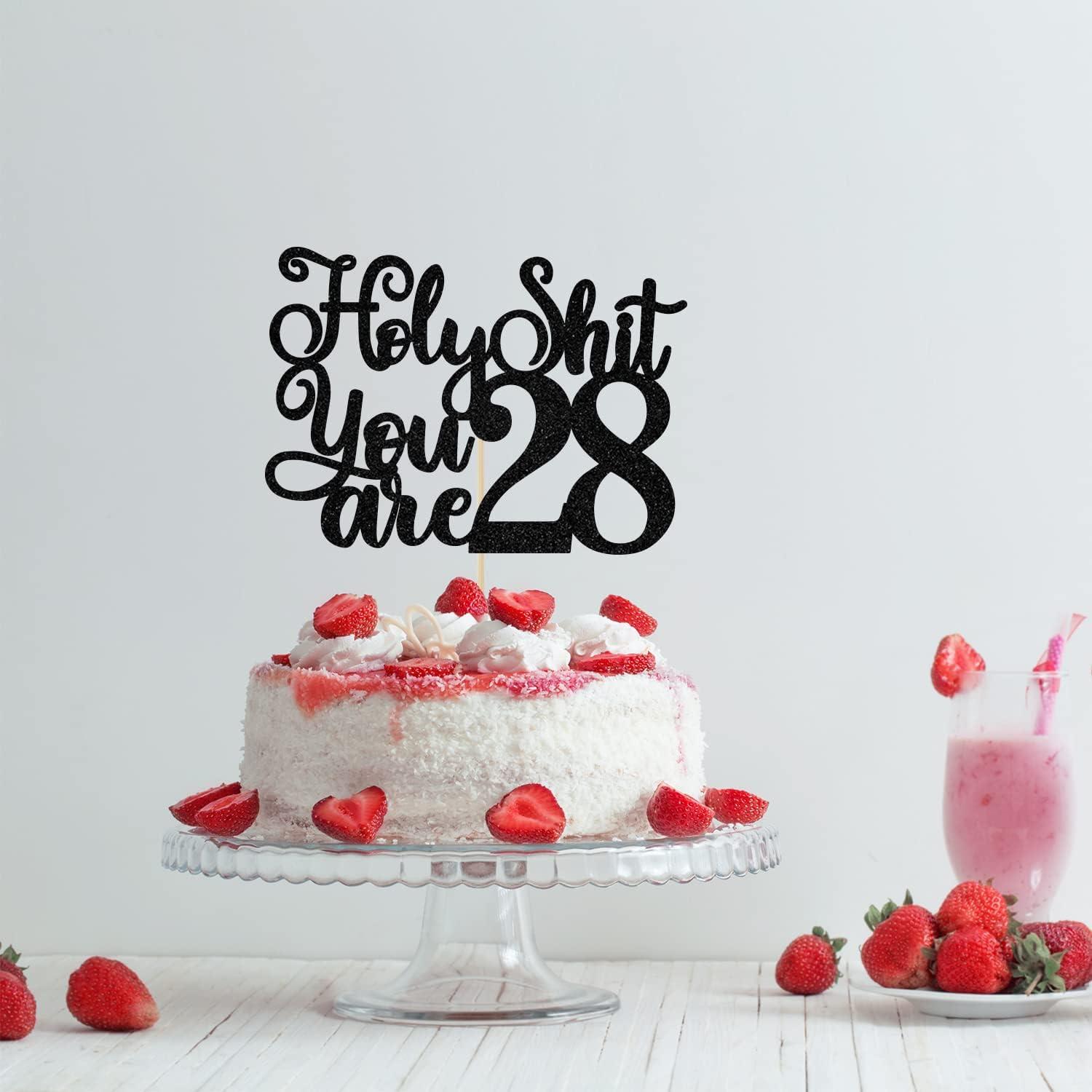 Happy 28th Birthday Cake Topper 28 & Fabulous Cheers to 28 Years Cake ...