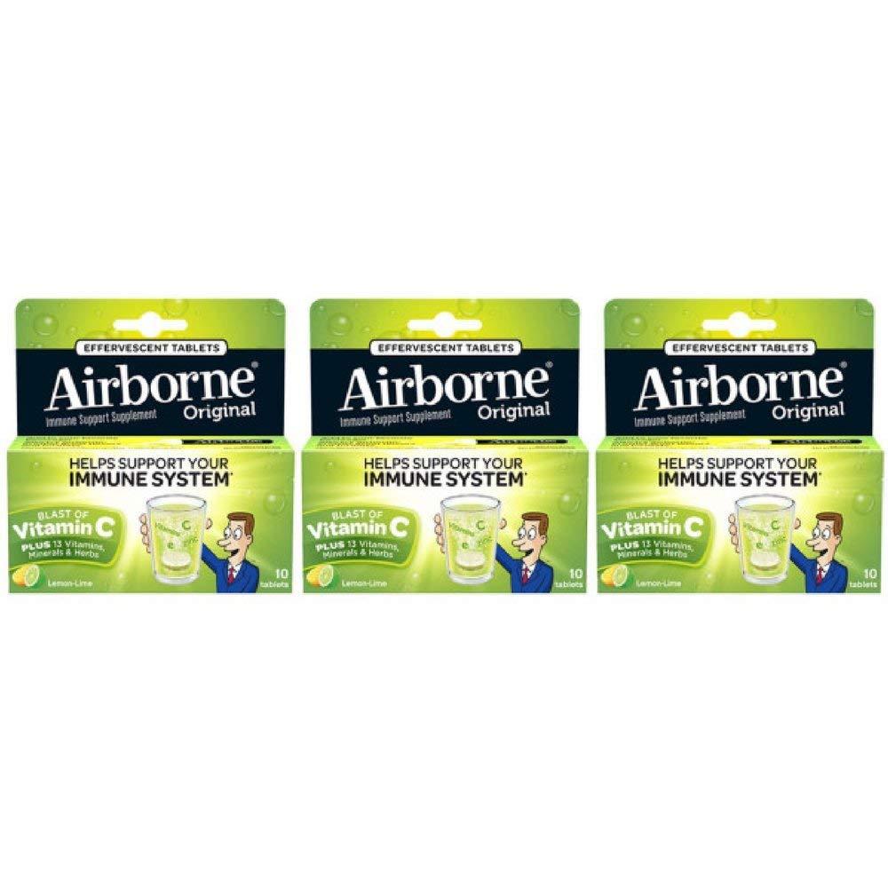 Airborne Lemon Lime Effervescent Tablets - Immune Support, 1000mg ...