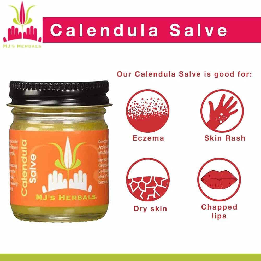 MJs Herbals Calendula Salve | Skin Soothing Eczema Cream 1 oz - Organic ...