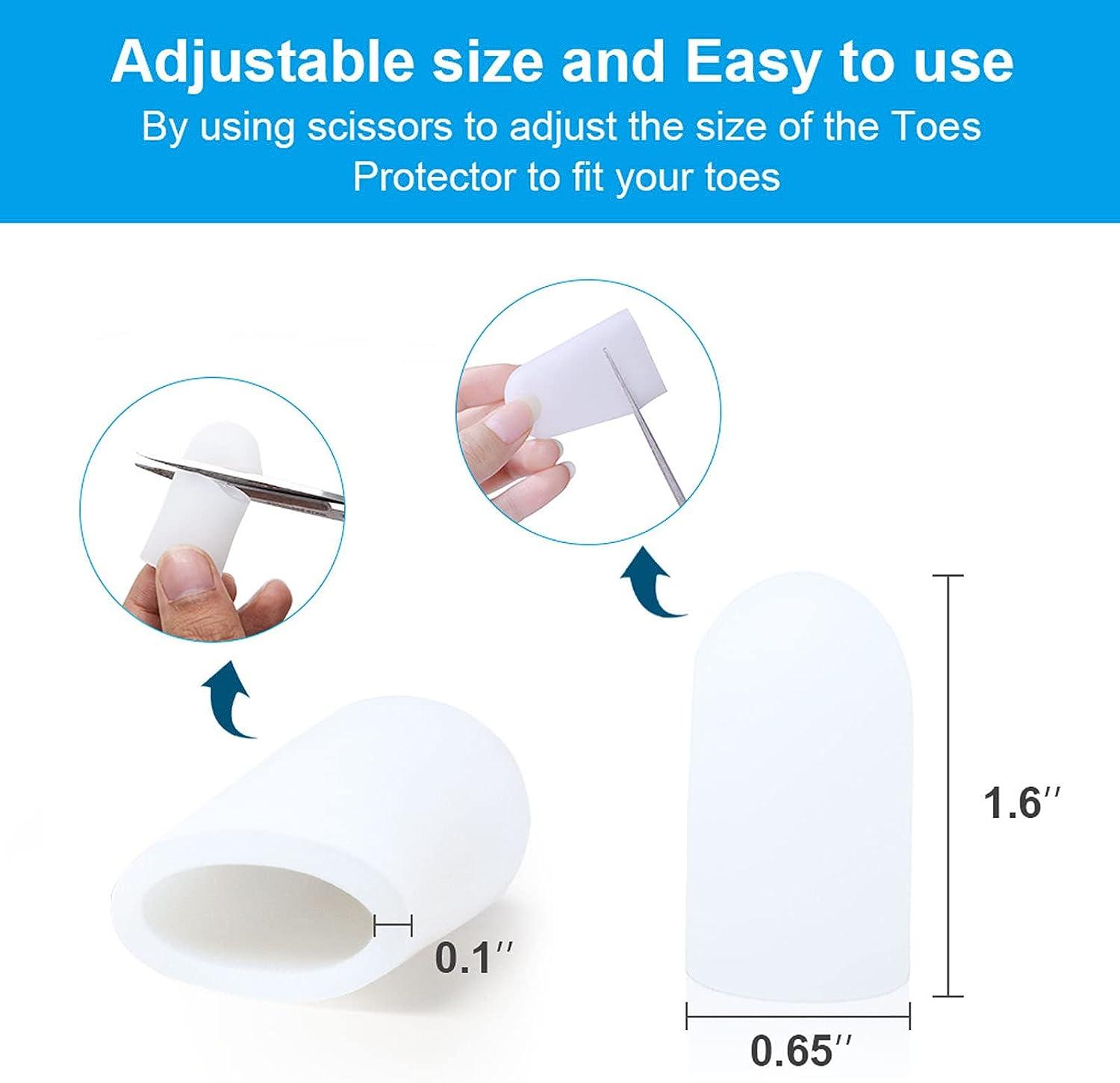 10 Pairs Silicone Toe Protectors Sleeves for Ingrown Toenails, Corns ...