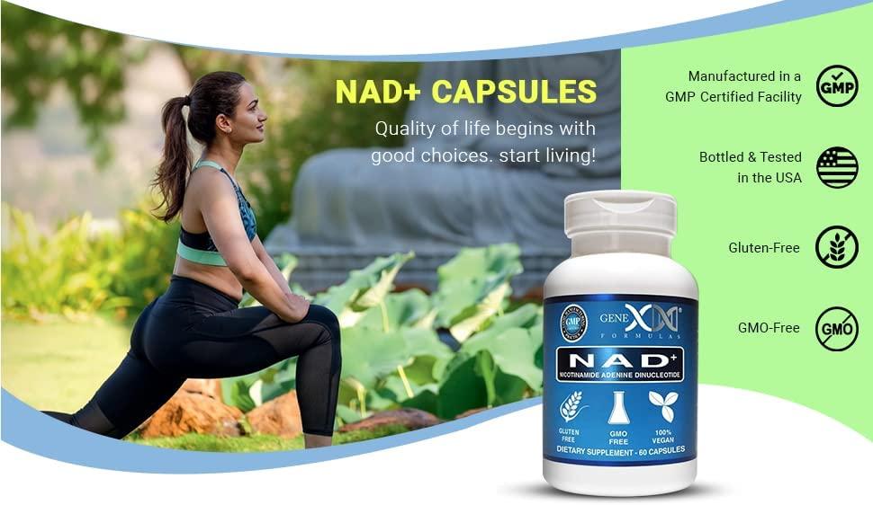 Genex NAD+ 250mg 60 Capsules Nicotinamide Adenine Dinucleotide - Pure ...