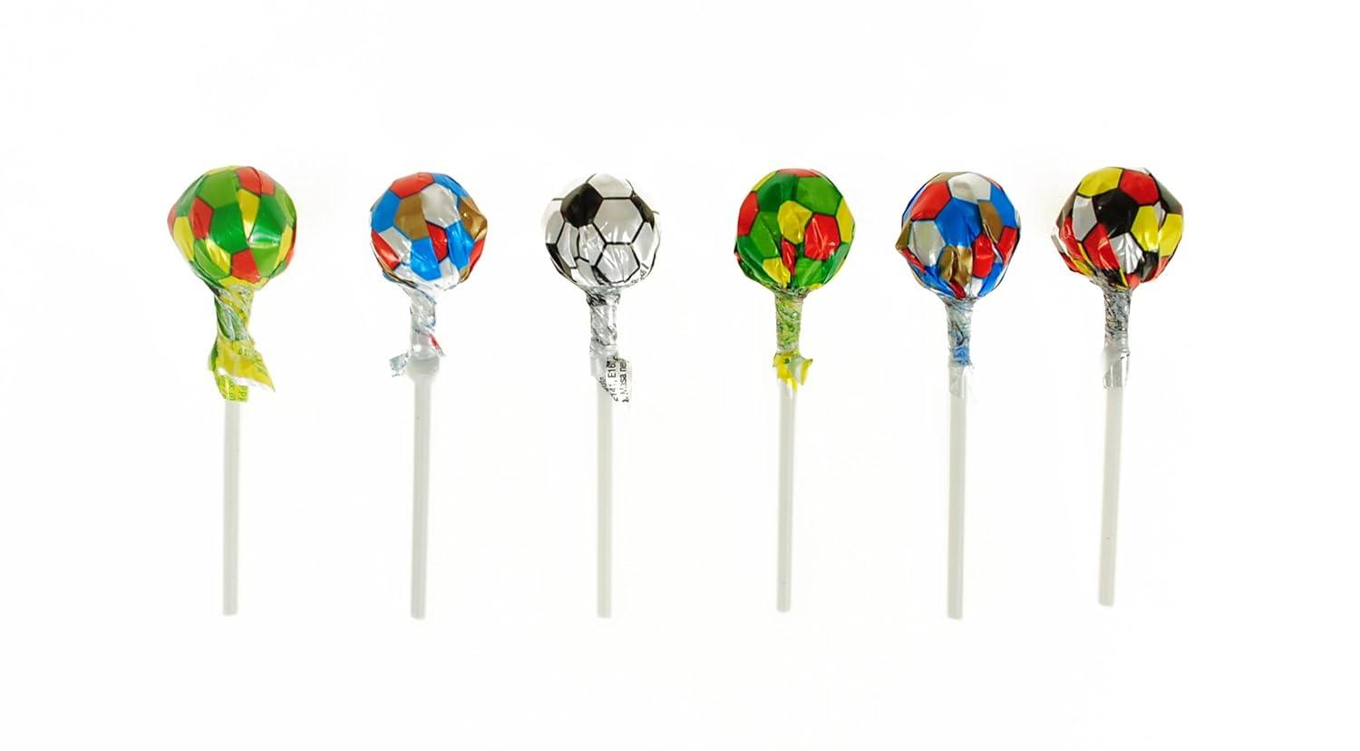 Buy Fruit Football Lollipop Balls - 50 Individually Wrapped Lollies ...