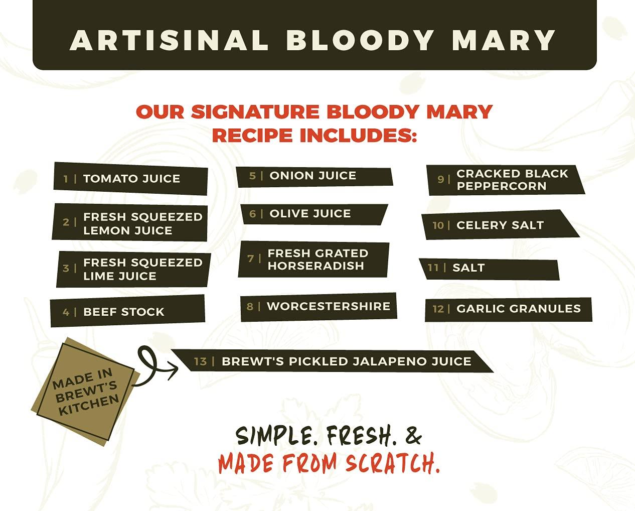 Brewt's Bloody Mary Mix 32 oz - Handcrafted Premium Blend | All Natural ...