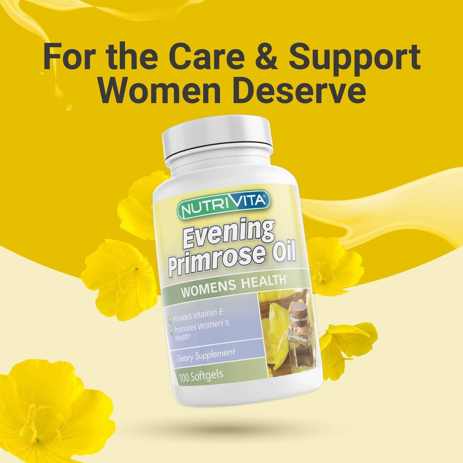 Nutrivita Evening Primrose Oil Capsules 750mg - Rich in Vitamin E & GLA ...