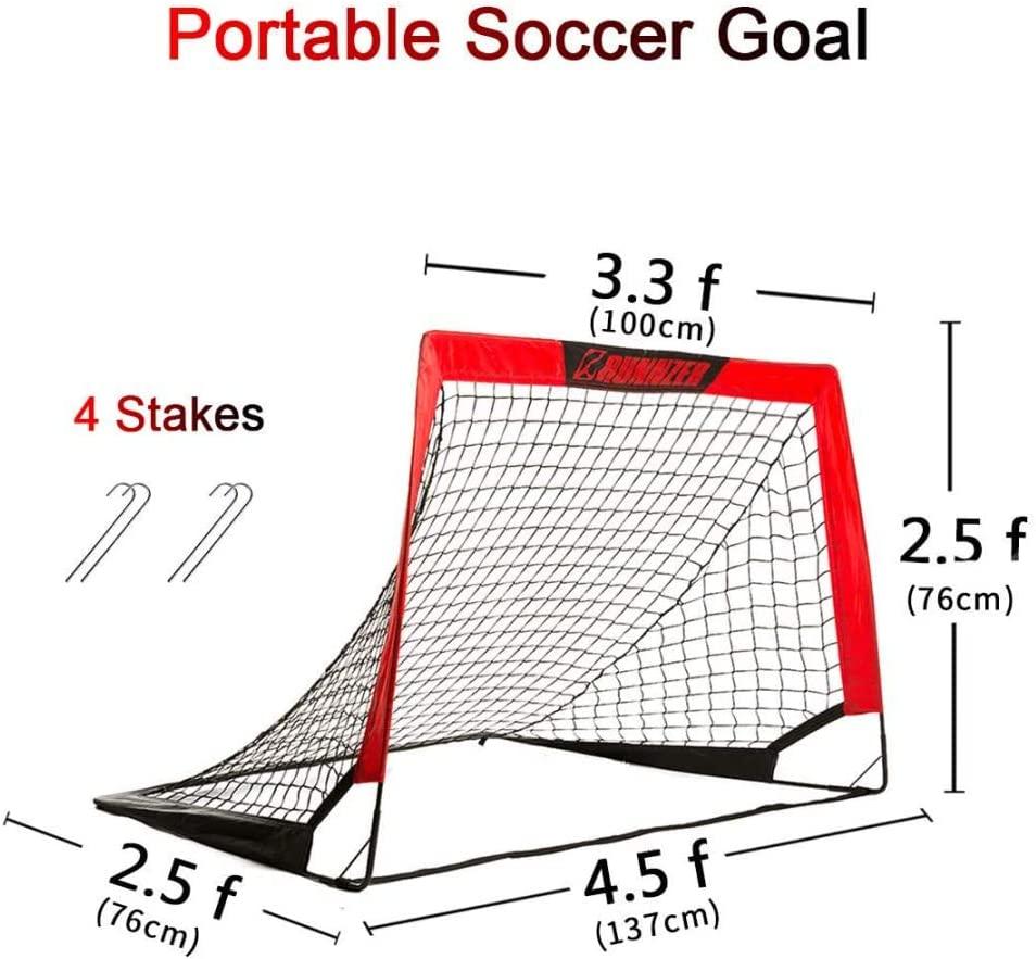 L RUNNZER Portable Soccer Goal Pop Up Soccer Goal Net for Backyard Set ...