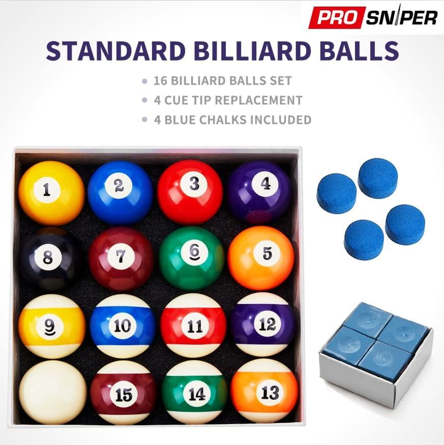 PROSNIPER Billiard Balls Set - 16 Premium Pool Balls with Cue Tips ...