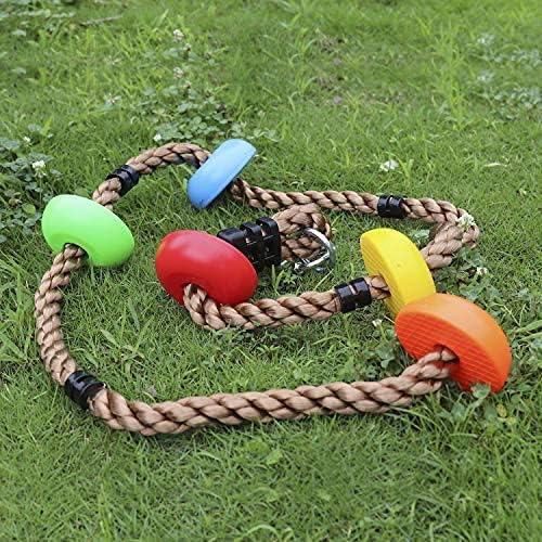 Rainbow Craft Colorful Climbing Rope - 6.5ft, 5 Knotted Foot - Kids ...
