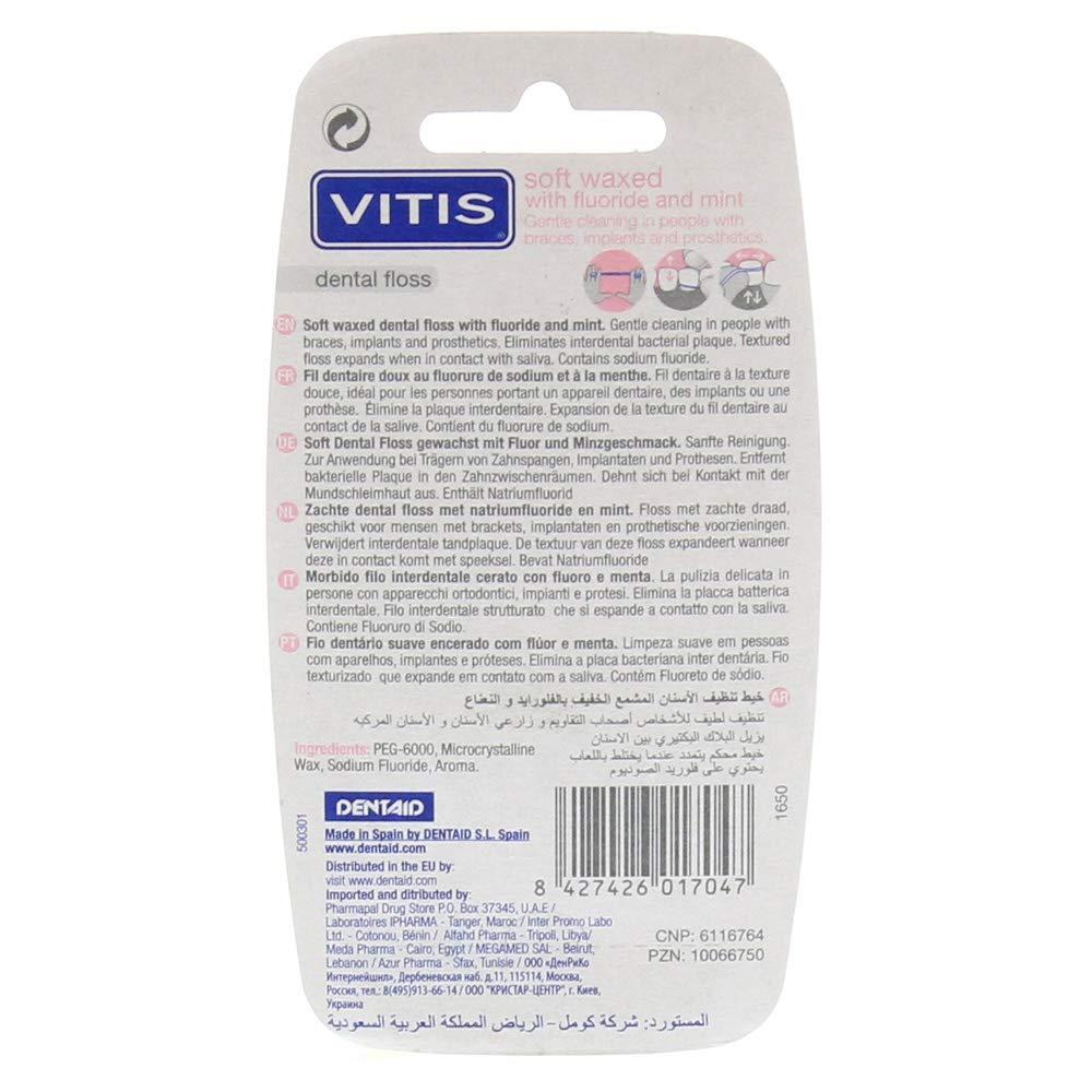 Buy Vitis Dental Floss Waxed with Fluoride & Mint - Premium Oral Care ...