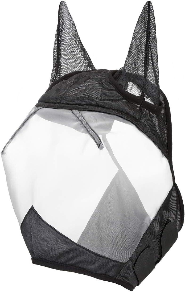 Harrison Howard CareMaster Horse Fly Mask Half Face with Ears Black ...