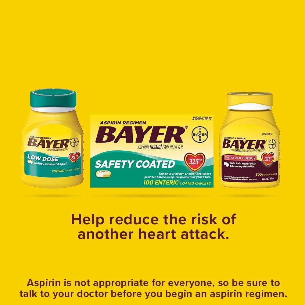 Bayer 325mg Coated Tablets (200 Count) - Fast-Acting Pain Relief | Buy ...