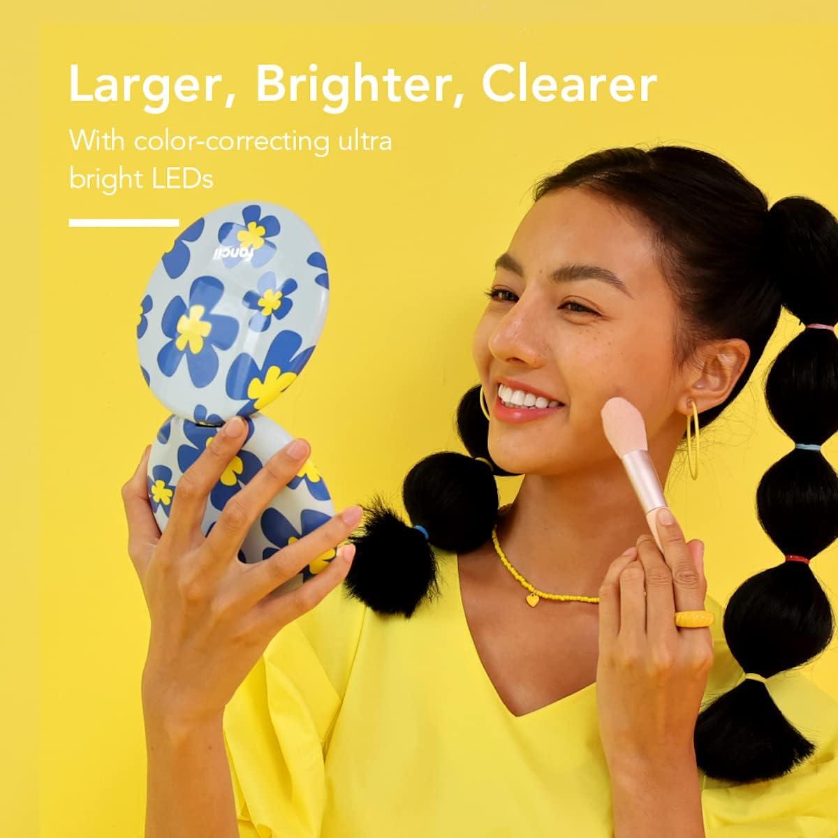 Fancii LED Lighted Travel Makeup Mirror Rechargeable with 10x/1x ...