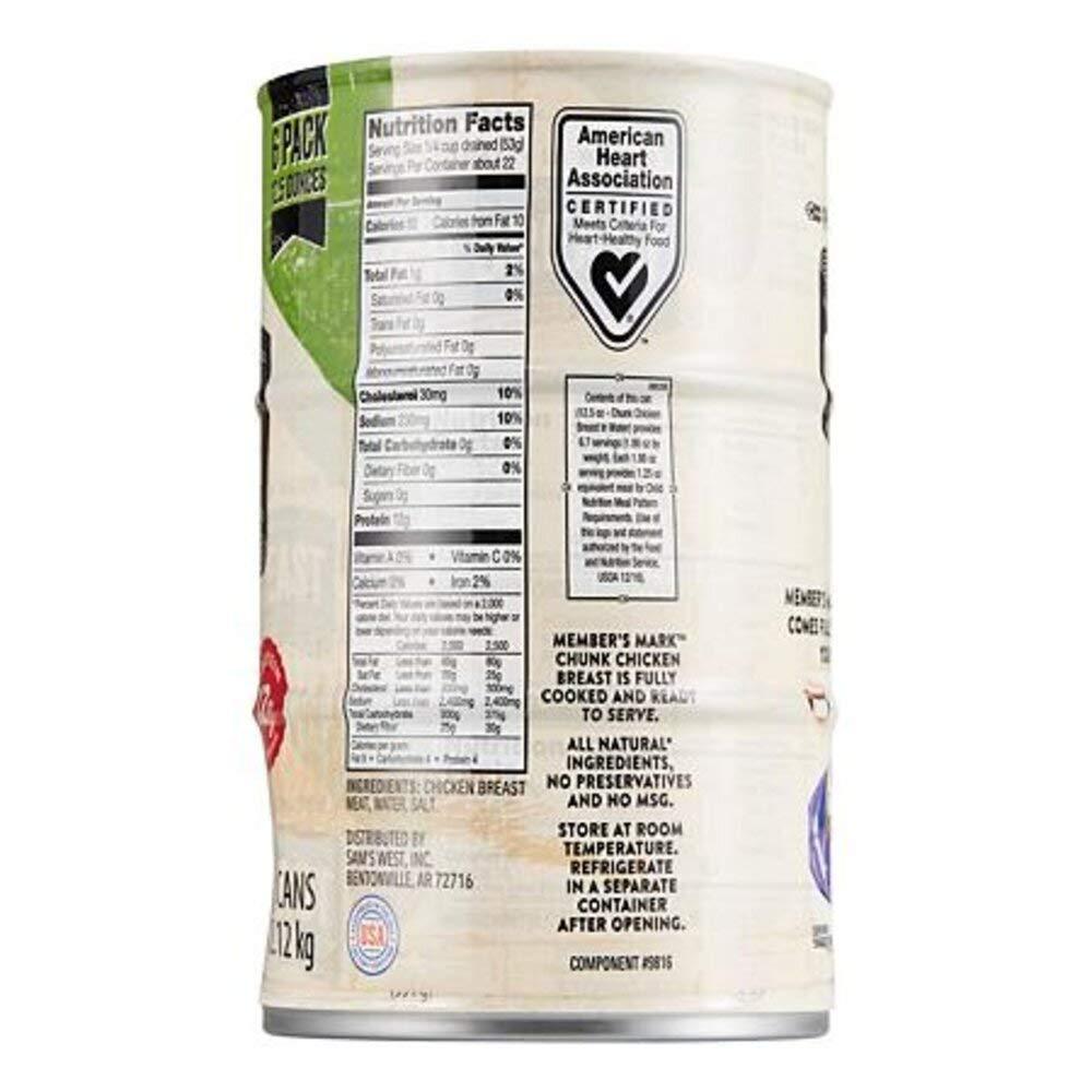 Member's Mark Premium Chunk Chicken Breast 12.5oz 6-Pack - High-Quality ...