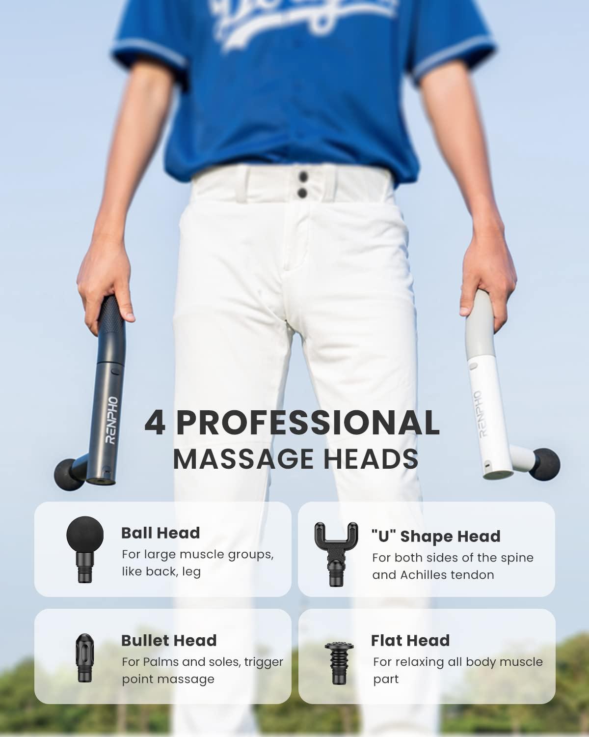 Renpho Extend Massage Gun - Powerful Handheld Deep Tissue Percussion ...