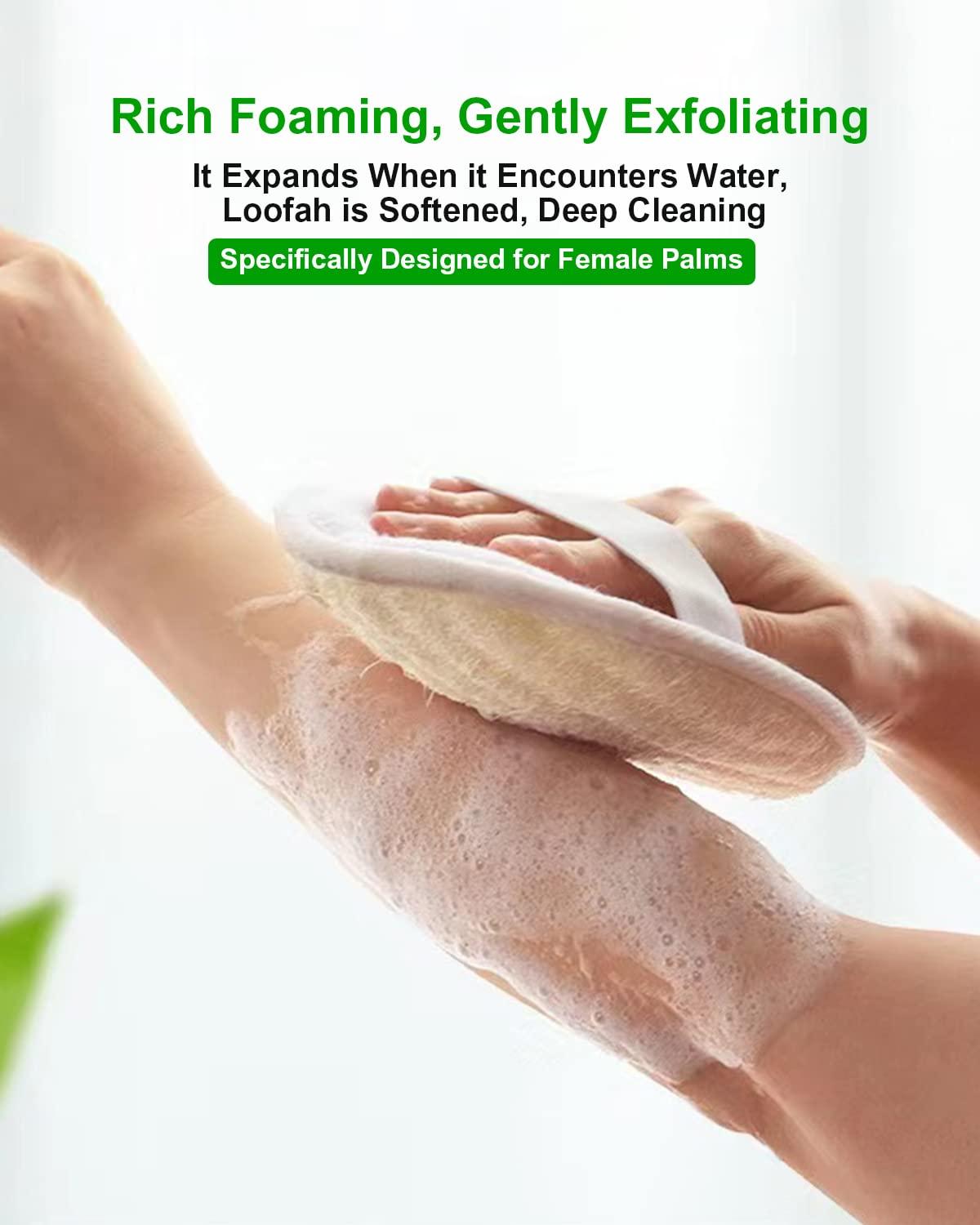 Natural Loofah Sponge Exfoliating Body Scrubber-2 Pack Shower Loofah ...