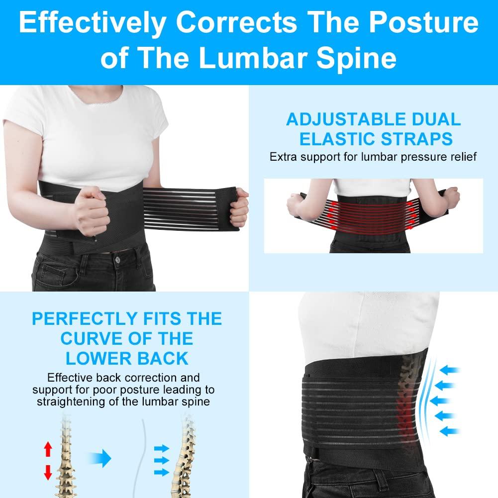 ACWOO Adjustable Lower Back Support Brace for XL Sizes - Pain Relief ...